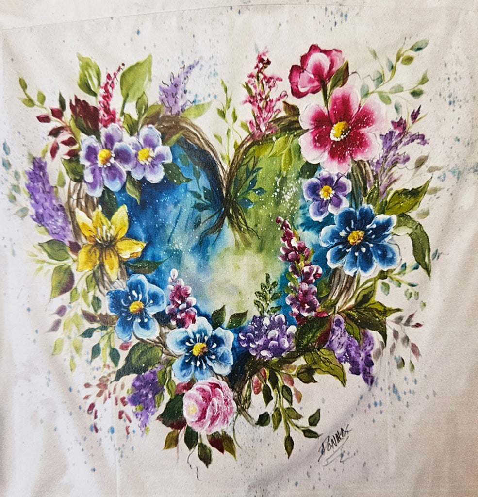 Floral Heart Fabric Painting Downloadable Video Lesson – Dewberry U