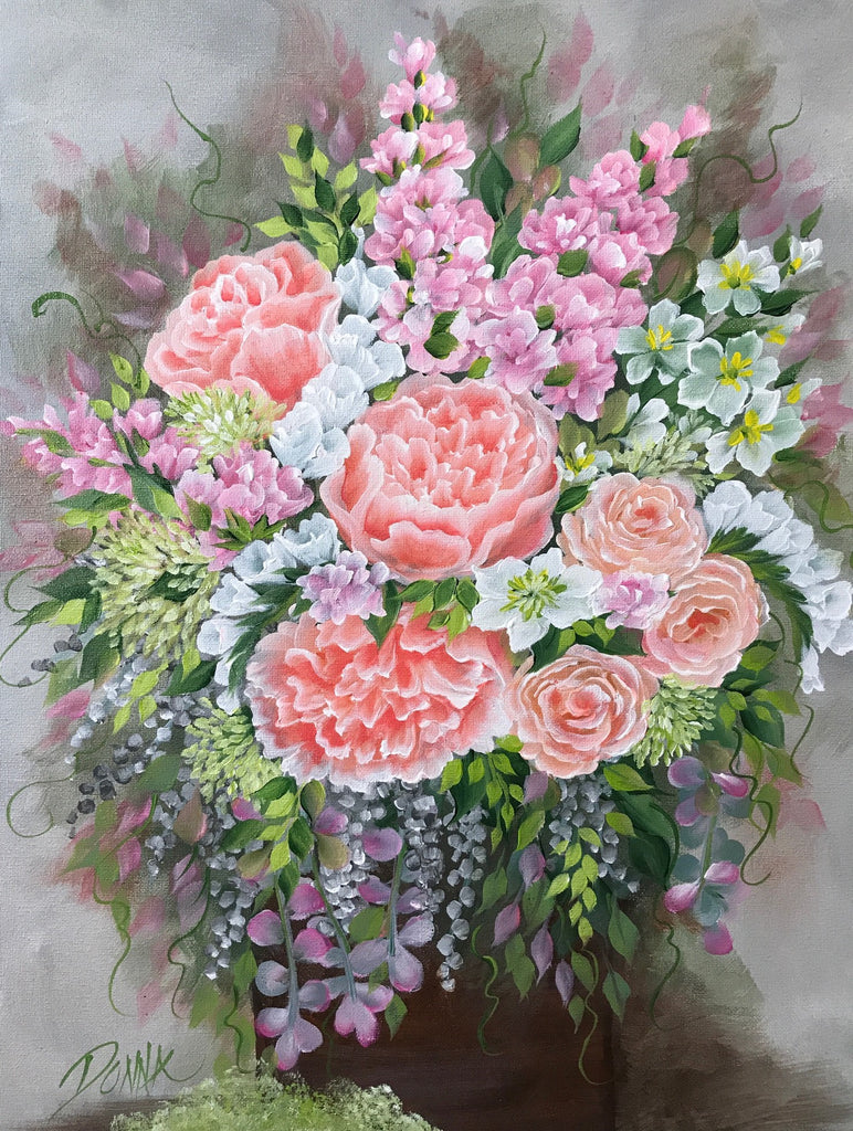 Peach and Pink Bouquet Downloadable Video Lesson – Dewberry U