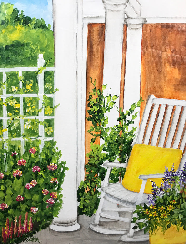 Yellow Porch With Rocker Downloadable Video Lesson – Dewberry U