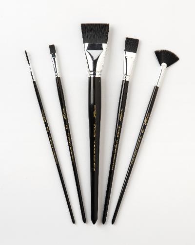5pc FolkArt One Stroke Pure Artist Pigment Brush Set – Dewberry U